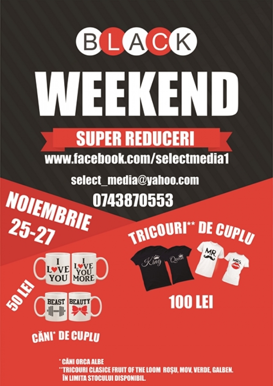 Super Reduceri, numai de Black Weekend, în magazinul SELECT MEDIA ...